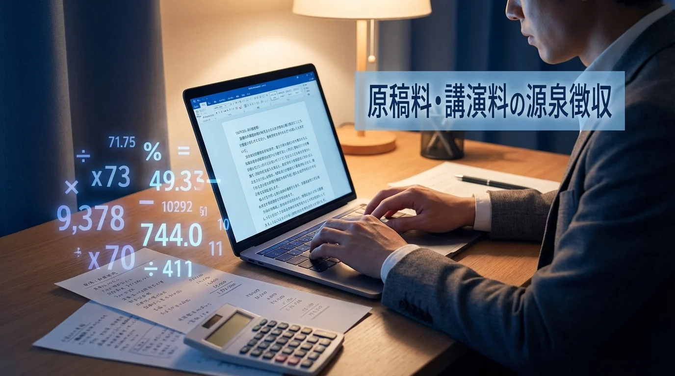 原稿料・講演料の源泉徴収税を完全解説【2026年版】 | CalcEasy